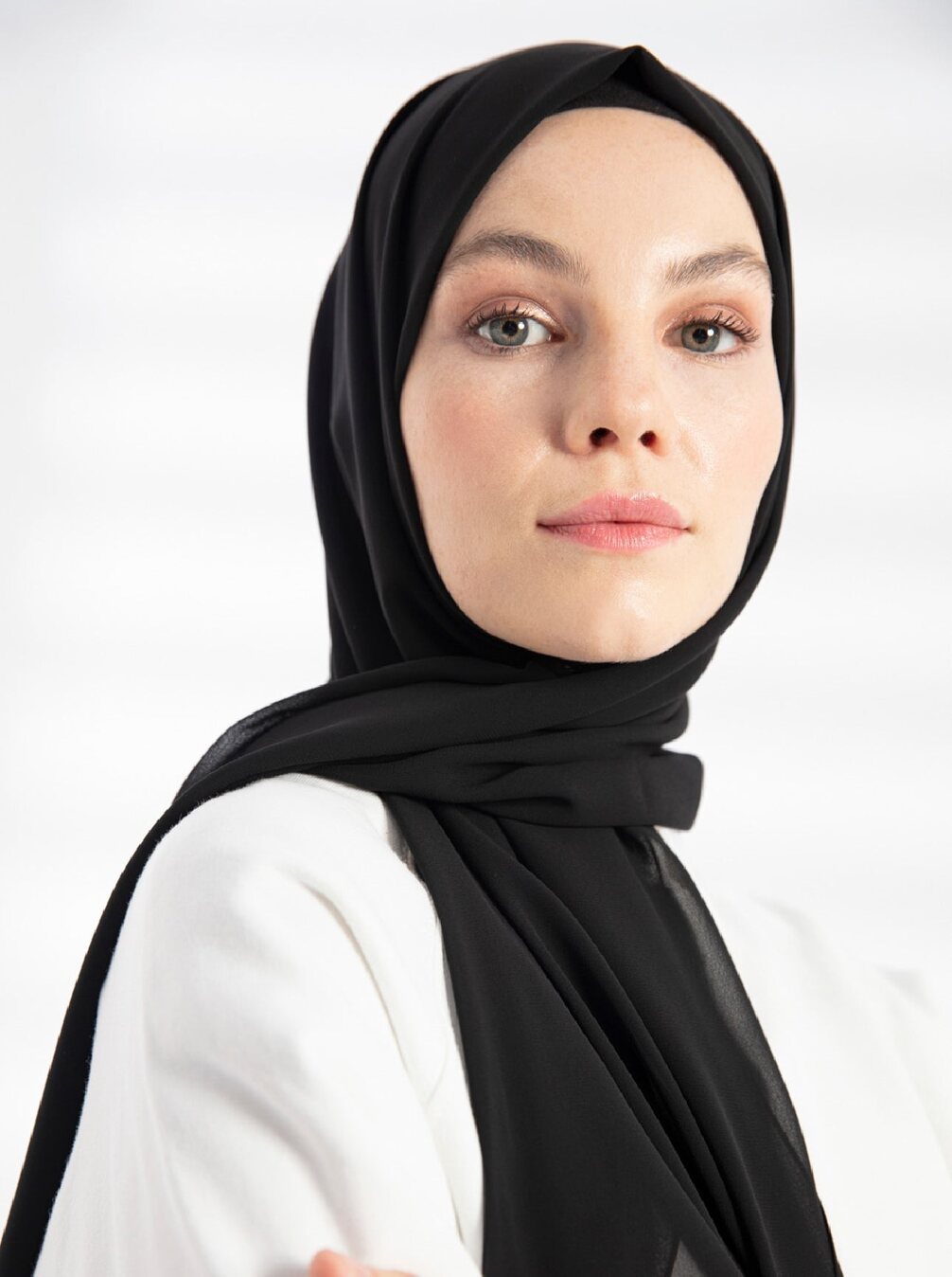 Black Chiffon Hijab