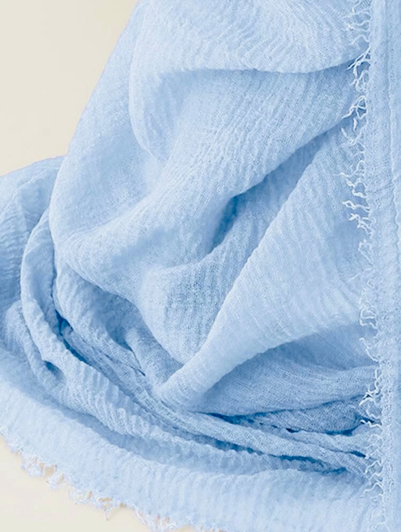 Pure Blue Cotton Scarf for Ladies - Cotton Scarf (Baby Blue)