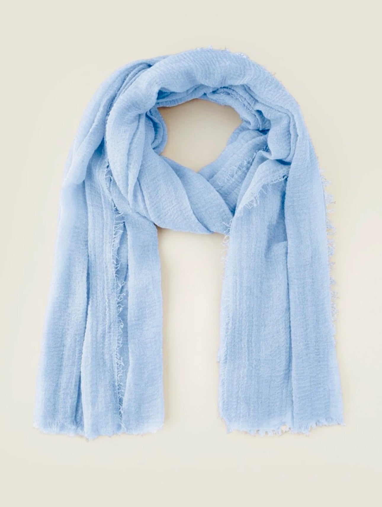 Pure Blue Cotton Scarf for Ladies - Cotton Scarf (Baby Blue)