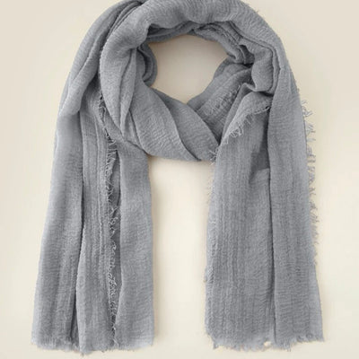 Light Gray Cotton Scarf for Ladies - Cotton Scarf (Light Gray) – Ayesha ...