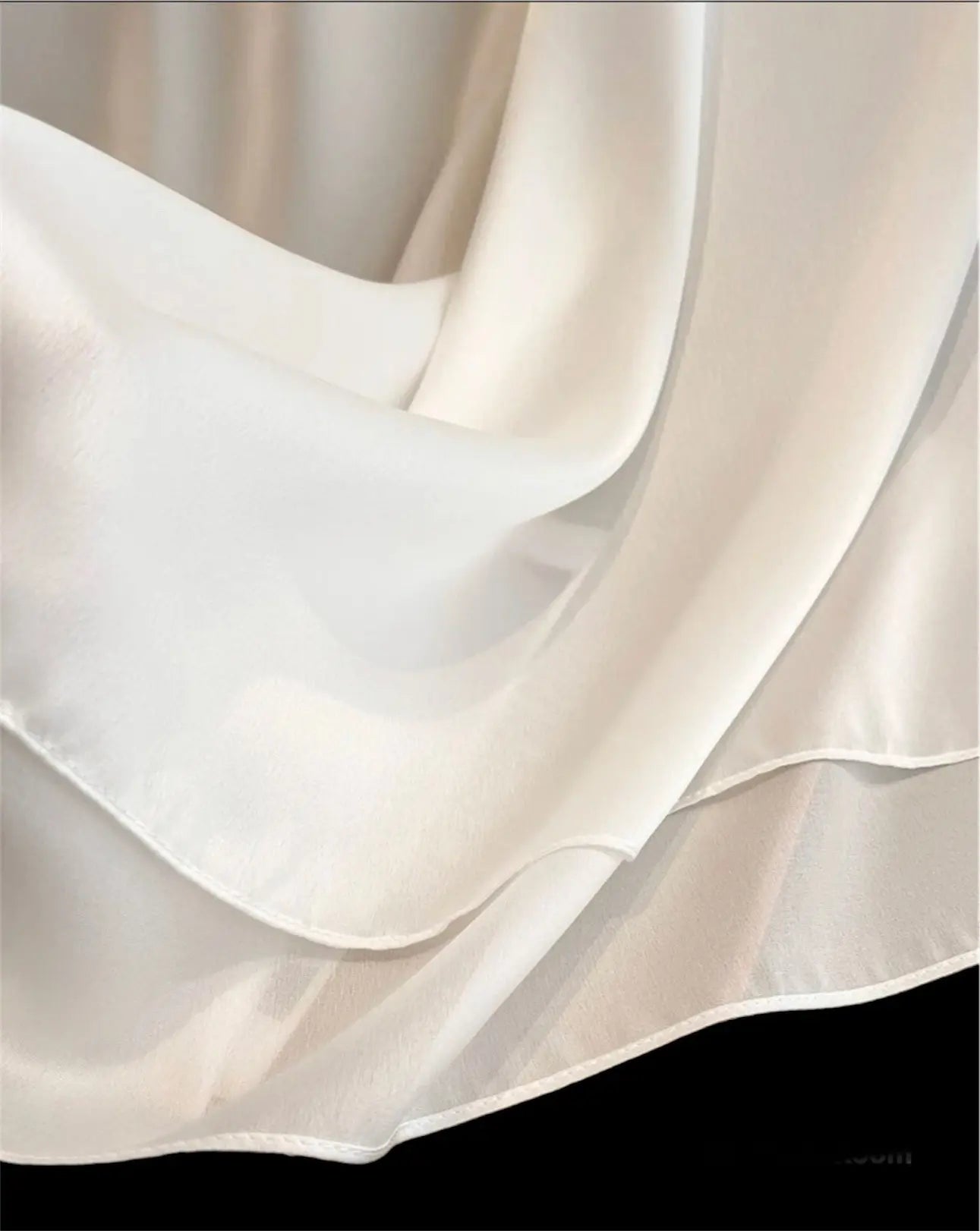 Matte Satin Silk Scarf (White)