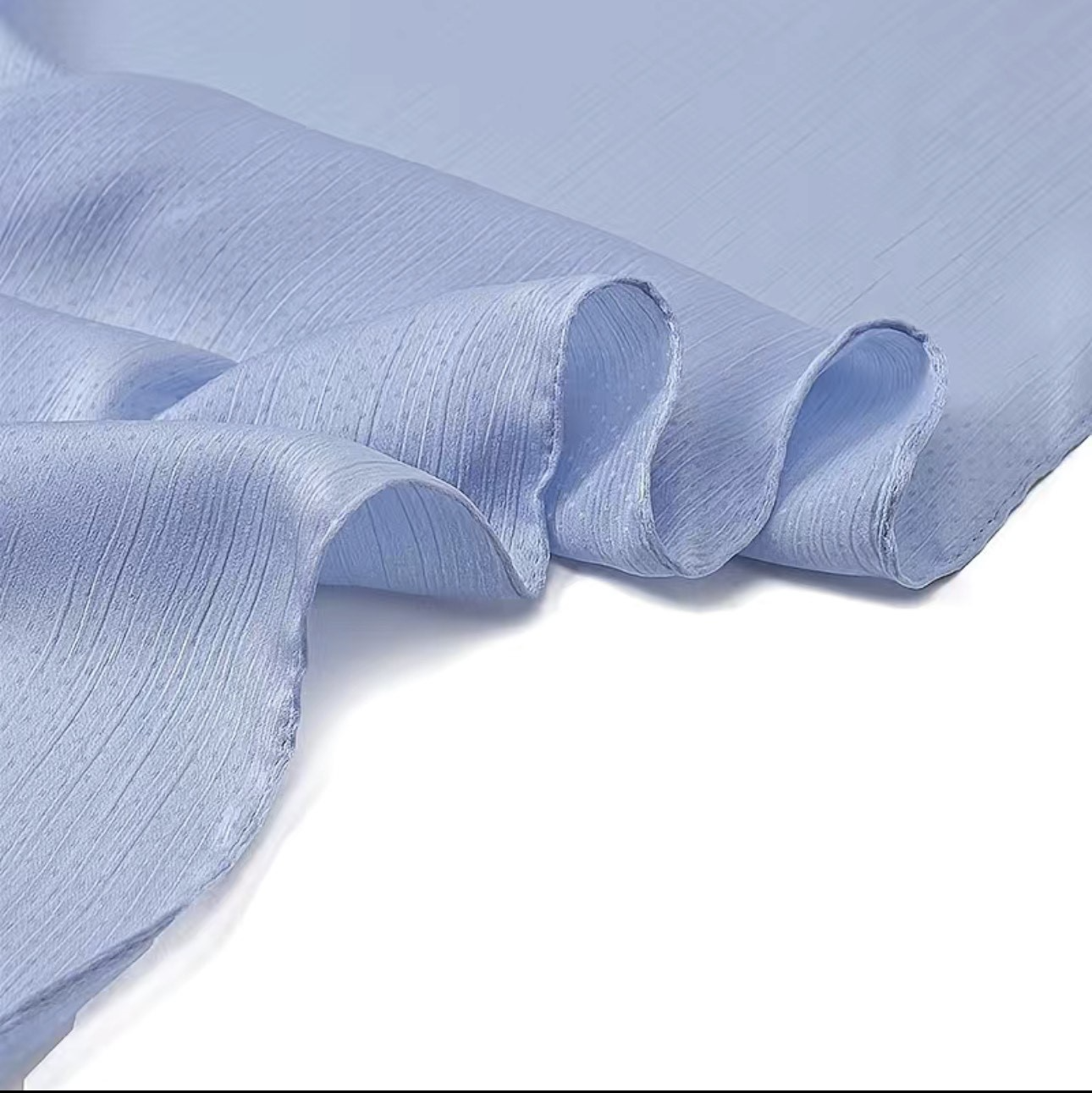 Satin Silk Crepe Dotted Shawl / Scarf (Baby Blue)